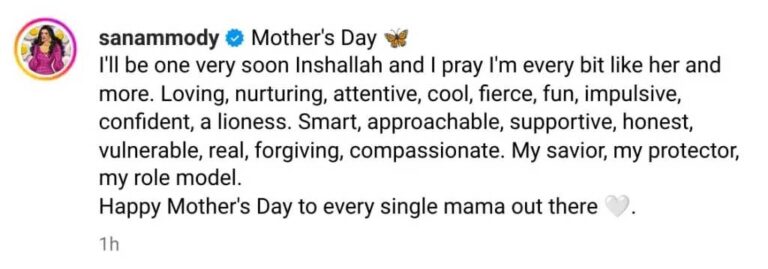 Sanam Saeed Announces Pregnancy on Mother’s Day with Emotional ...